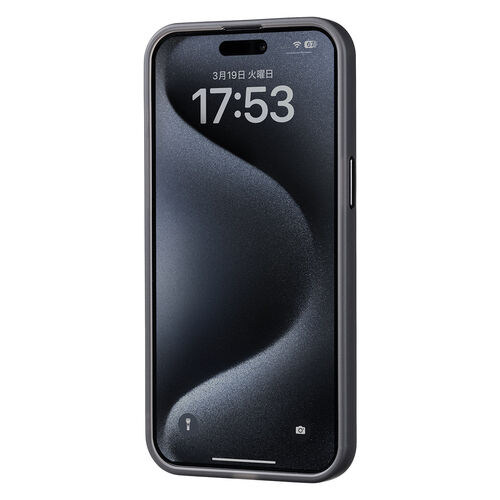 iPhone15 Pro Max 専用ソフトケース（マットブラック・半透明・カメラカバー・レンズカバー・スタンド付き・MagSafe対応 ...