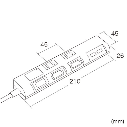 USB充電ポート付き節電タップ(面ファスナー付き)TAP-B106U-2W | 激安通販のイーサプライ